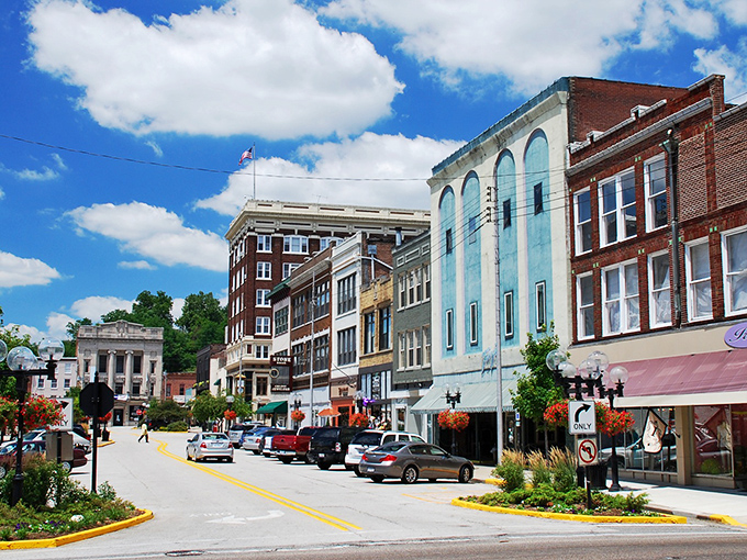 In Alton, even the buildings stand shoulder to shoulder like old friends, creating a streetscape that feels both timeless and alive.