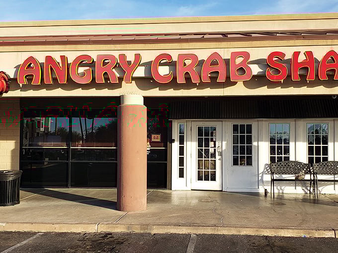 Simple exterior, extraordinary flavors at Angry Crab Shack. This unassuming building houses some of the messiest, most delicious seafood boils in the Southwest.