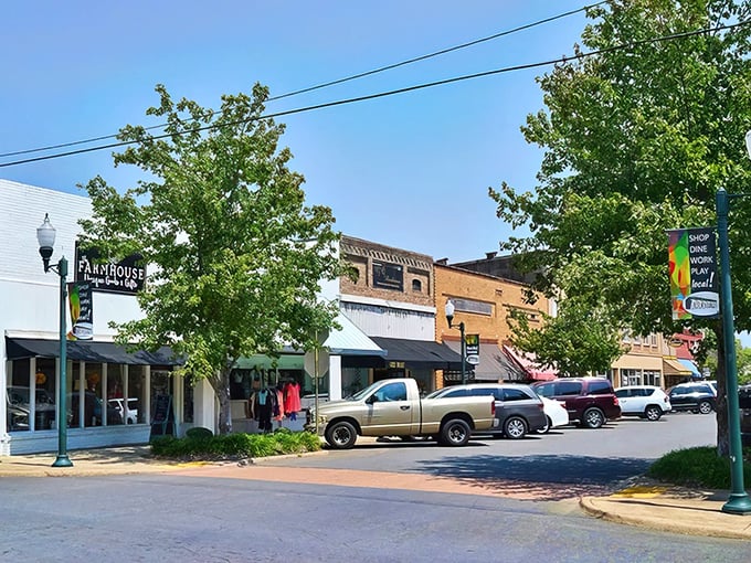 Stroll Arkadelphia's brick-lined streets where your retirement dollars stretch like taffy. Those awnings shelter shops where owners know your name!