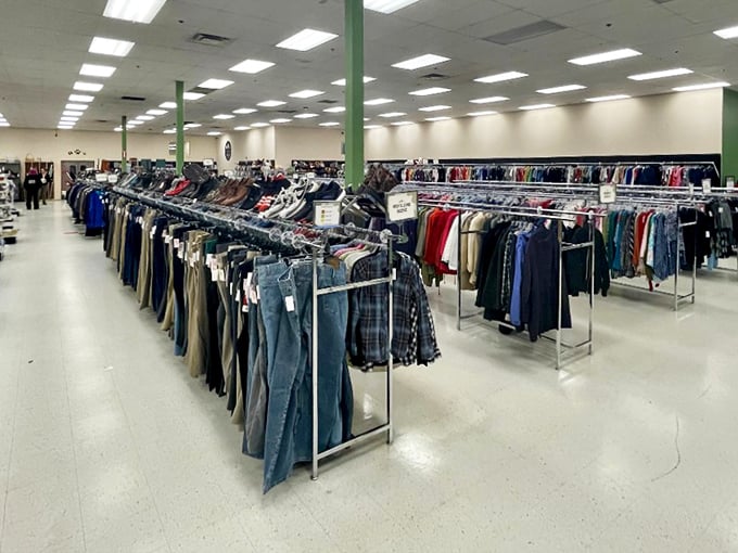 Rows upon rows of neatly organized clothing&mdash;like the Library of Congress, but for fashion bargains.