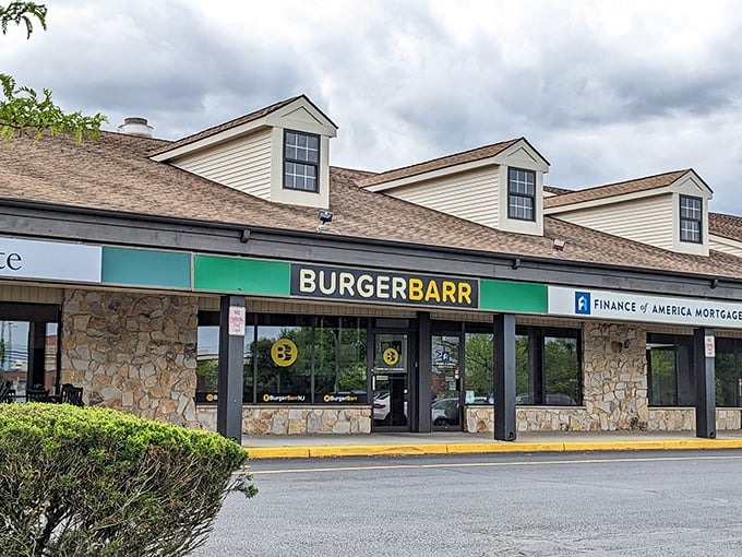 This unassuming strip mall hides Burger Barr, where burger dreams come true without the fancy zip code.