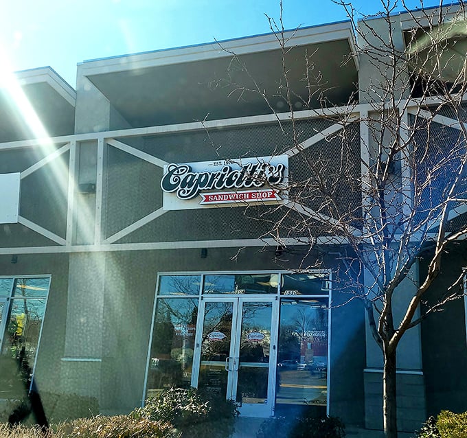 Morning light bathes Capriotti's facade, a beacon of hope for the sandwich-deprived masses of Sparks.