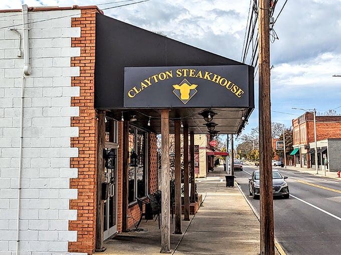 That classic storefront proves good things come in simple packages, especially when steak's on the menu.