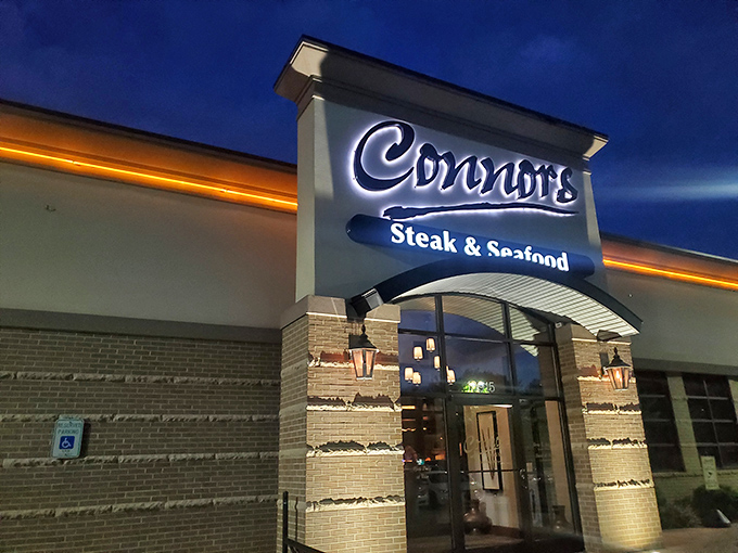 When night falls, Connors transforms into a beacon of culinary delight, calling all steak lovers home.