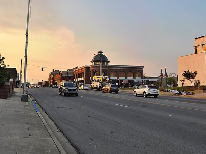 Evening light bathes historic storefronts in golden warmth, making every stroll feel like a movie scene.