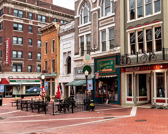 Downtown Cumberland's pedestrian-friendly streets invite leisurely strolls past shops and eateries housed in buildings older than most Hollywood marriages.