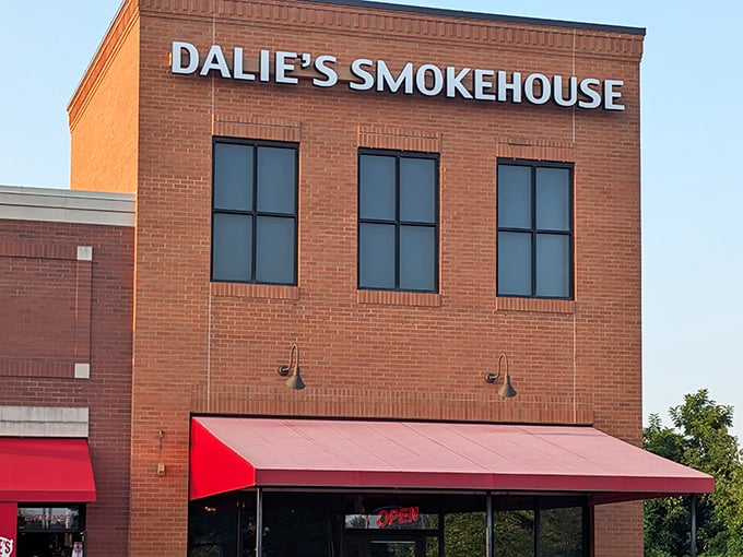 Red awnings and simple signage mark the spot where smoke dreams come true. Dalie's doesn't need fancy frills when the meat speaks this loudly.