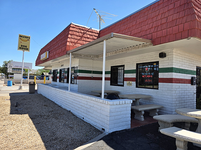 The red roof and white brick exterior hide a world of Chicago-style delights waiting to be discovered.