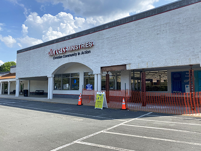 Blue skies and bargains await at Dorcas Ministries, a thrifter's paradise where one person's castoffs become another's fashion statement.