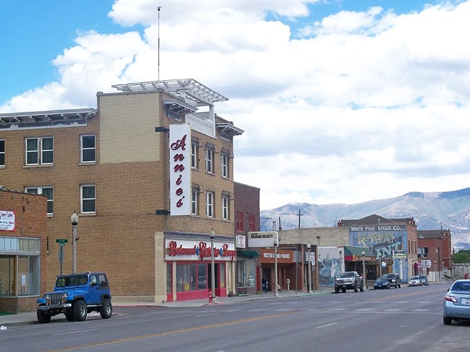 Annie's sign promises Western hospitality in a town where the mountains are always showing off.