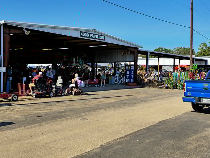 Shopping central at Canton's legendary market. The 4000 Pavilion buzzes with activity as treasure seekers scan the merchandise.