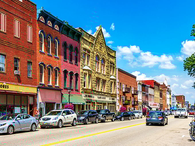 Colorful facades create a rainbow of possibilities where your retirement dollars dance with joy.