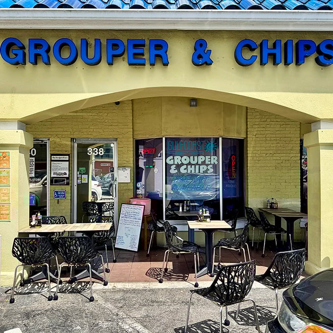 The bright blue roof and simple storefront promise no-nonsense seafood excellence. Sometimes the plainest packages contain the most extraordinary gifts.
