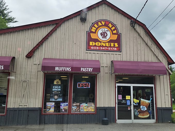 That cheerful red and cream exterior is like a beacon calling all sugar seekers home. 