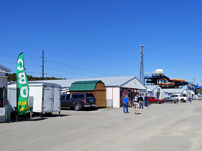 The sprawling outdoor area of Hudson's Surfside Flea Market offers plenty of space for vendors and shoppers to discover unexpected treasures.