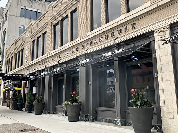 Daylight reveals Hyde Park's welcoming fa&ccedil;ade &ndash; those planters outside are just the appetizer to the main event within.