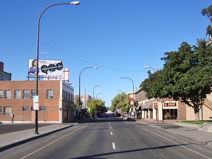 The vintage Portneuf Electric sign reminds us of simpler times&mdash;and simpler prices&mdash;in Idaho Falls' walkable center.