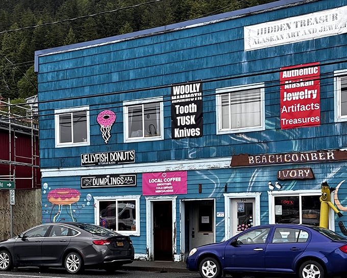 A donut shop that shares space with dumplings? This blue Ketchikan treasure is the culinary adventure you didn't know you needed.