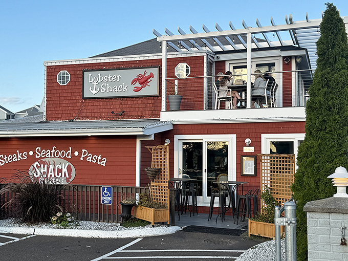 Upstairs deck, downstairs deliciousness. The Lobster Shack's second-floor perch offers views almost as good as the seafood.