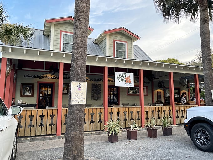 Lost Dog Cafe: Beach breakfast paradise with a playful pink personality. The kind of porch where coffee stretches into second cups and morning turns to afternoon.