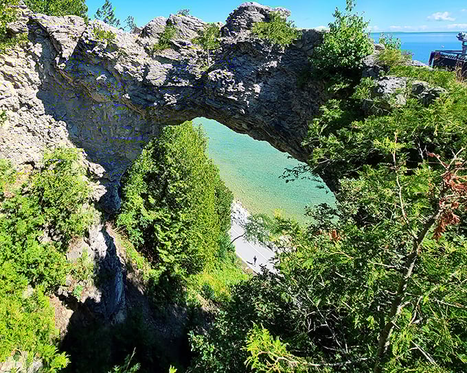 Arch Rock frames Lake Huron like a postcard you'd send to make friends jealous. "Wish you were here" feels almost cruel.