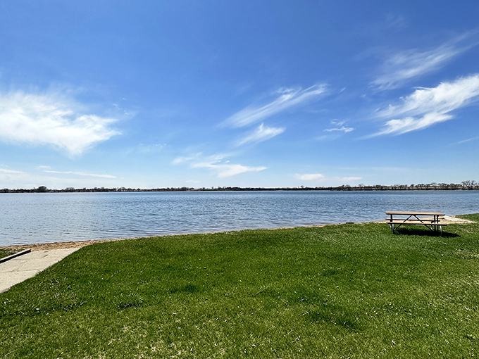 The kind of serene lake view that makes you want to cancel all your appointments for the next decade.