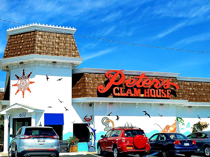 The cheerful blue and white exterior promises exactly what's inside: honest, delicious seafood served with a smile.