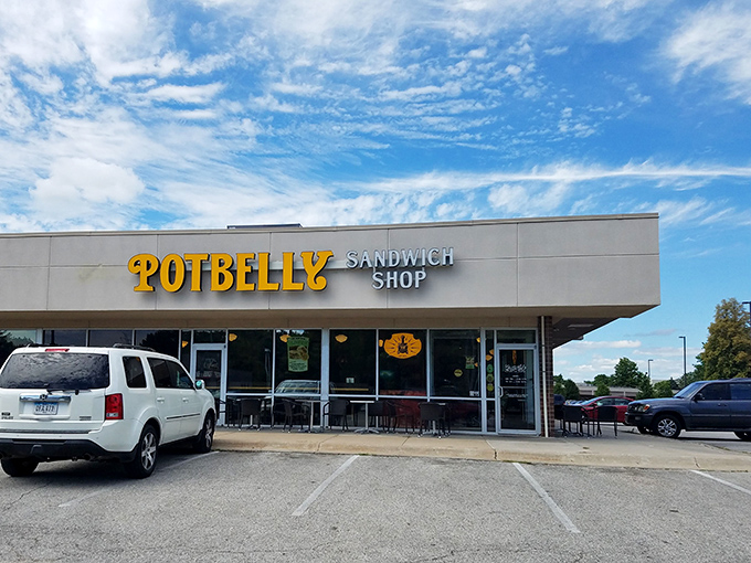The kind of place where the sandwich gods smile down upon hungry mortals. That yellow sign might as well say "salvation ahead."