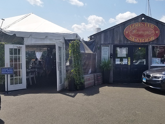 That weathered sign says it all &ndash; real lobster, real seafood, no pretense. Just follow the wooden walkway to seafood paradise.