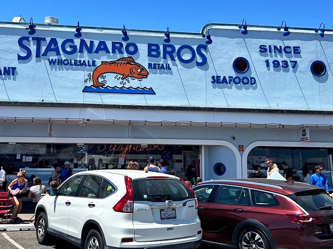 When your restaurant sign features a fish jumping for joy, you know they're confident about what's in the pot.