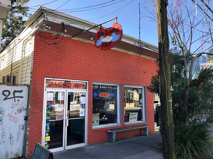 Where the sidewalk meets satisfaction. This colorful corner spot has been feeding New Orleans with quirky-named breakfast platters for years.