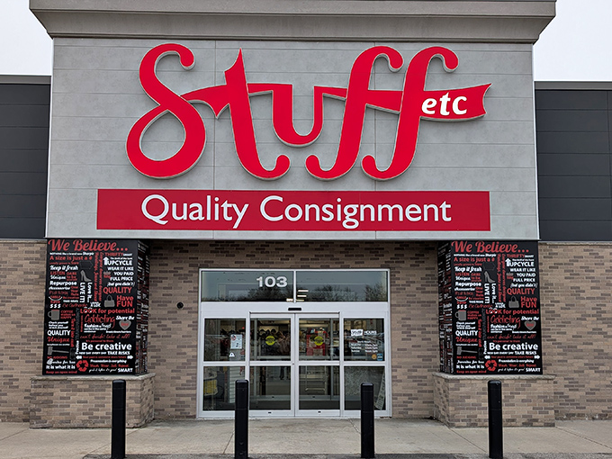 Stuff Etc's clean, modern storefront could easily be mistaken for a boutique&mdash;until you see the prices inside!