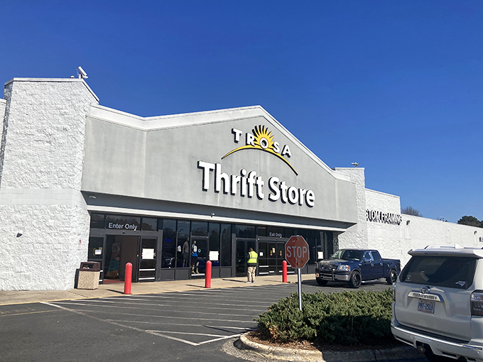 Sunshine gleams off TROSA's welcoming entrance &ndash; a gateway to bargains that help change lives.