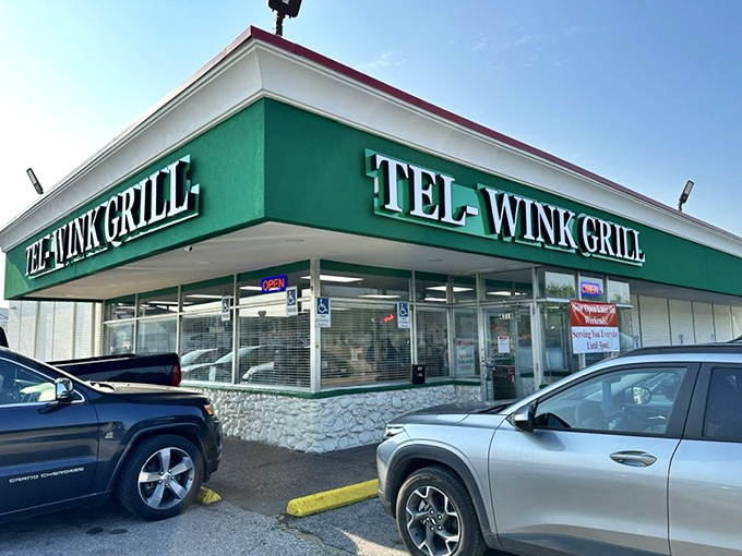 Cars line up outside Tel-Wink Grill, a testament to decades of perfectly cooked eggs and hash browns that keep locals coming back.