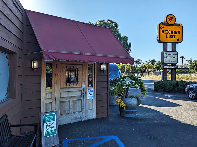 "Sideways" made it famous, but locals knew the secret all along. The Hitching Post's wooden charm promises oak-grilled perfection inside.