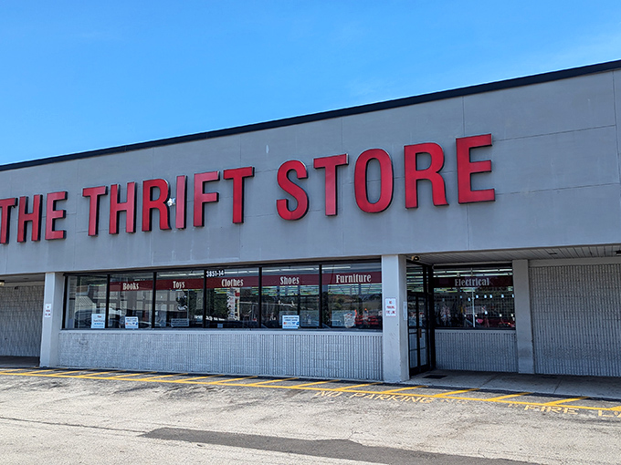 Simple and straightforward &ndash; this thrift store doesn't need fancy frills when the treasures wait inside those glass doors.
