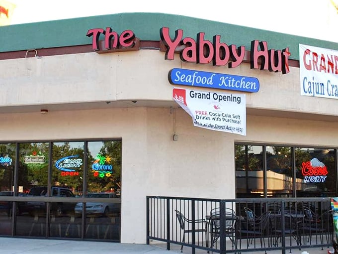 Grand opening? The Yabby Hut looks like it's been serving up seafood boils to happy Coloradans for generations.