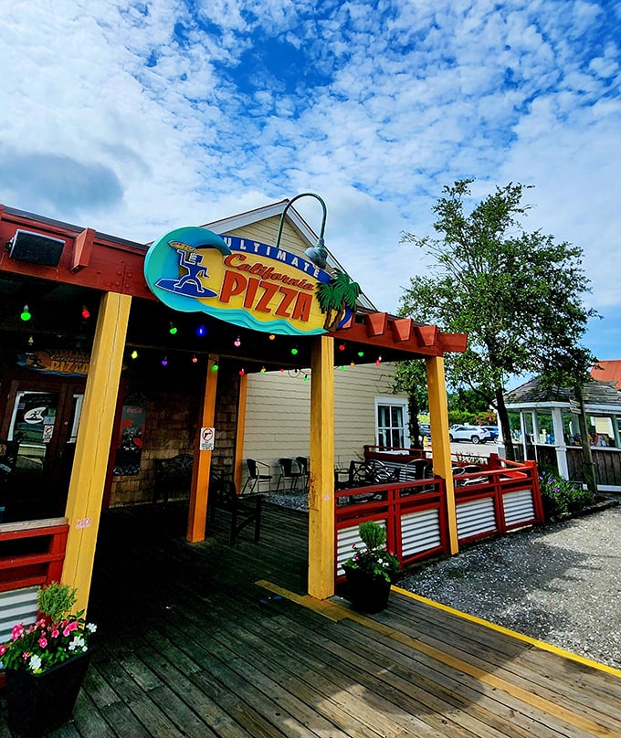 Where coastal charm meets pizza perfection &ndash; those string lights aren't the only things that'll brighten your day!