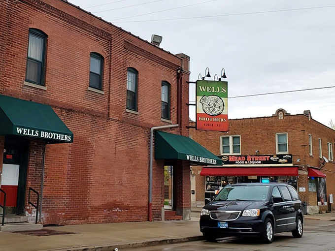 That classic green awning has sheltered generations of pizza lovers heading into Wisconsin's temple of thin crust.