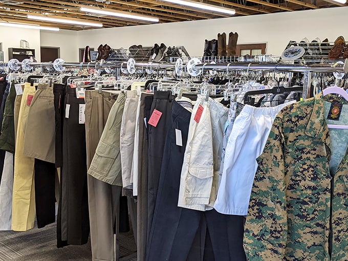 Those neat clothing racks hold more fashion possibilities than most people's entire closets combined. 