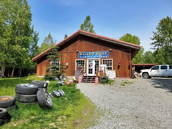 Summer reveals Willow Rose's true character&mdash;a woodland thrift oasis complete with spare tires for the truly prepared shopper.