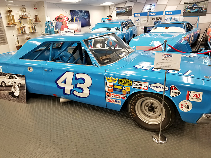 The iconic #43 in that unmistakable "Petty Blue." This 1967 Plymouth Belvedere represents an era when stock cars were actually stock.