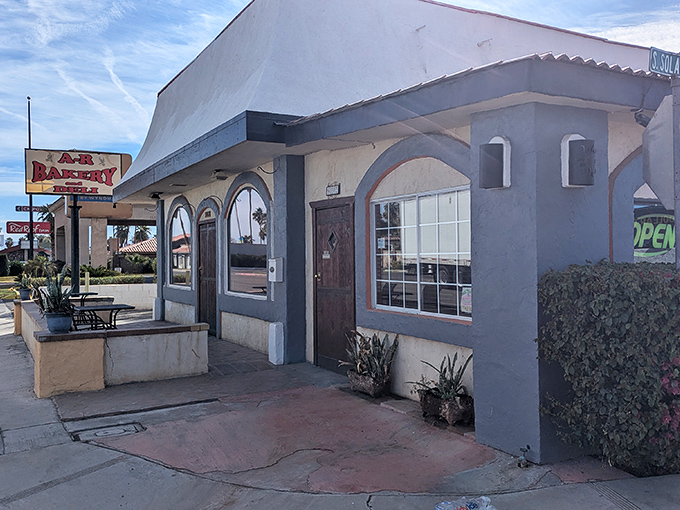 A&R Bakery's charming facade promises sweet relief from the desert heat. Those donuts inside? Worth every calorie and then some.
