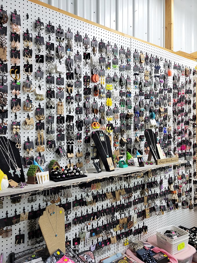 Earring heaven or jewelry jungle? Either way, you'll find yourself saying "just one more pair" until closing time.