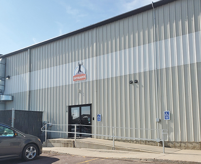 Not your grandmother's community center! This industrial-looking building houses unexpected adventures for Harrisburg residents seeking indoor recreation options during those legendary South Dakota winters.