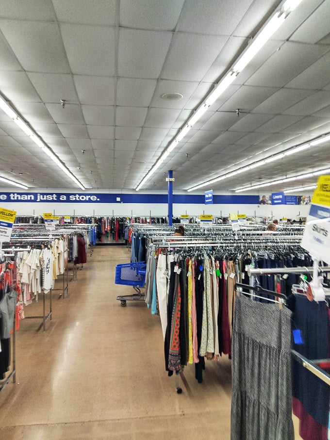 Aisles stretch endlessly like a retail promised land, each rack holding potential treasures waiting for discovery.