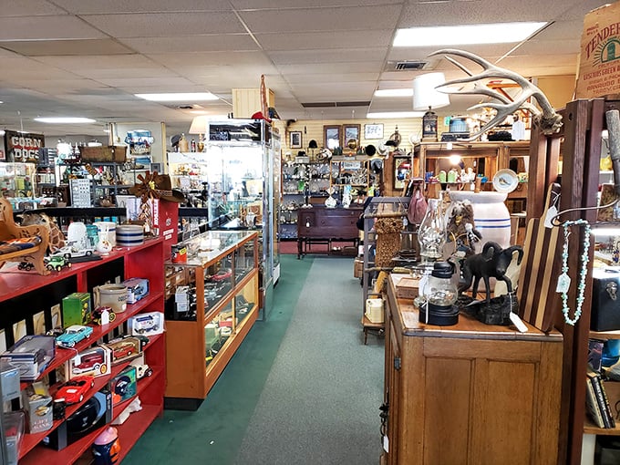 Navigating these aisles feels like exploring your eccentric great-aunt's attic—if she collected everything from vintage toys to mid-century glassware.