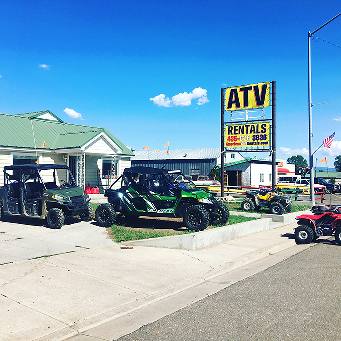 Nothing says "I'm leaving my comfort zone" quite like a row of ATVs waiting to introduce you to Utah's backcountry. Adventure with cupholders!