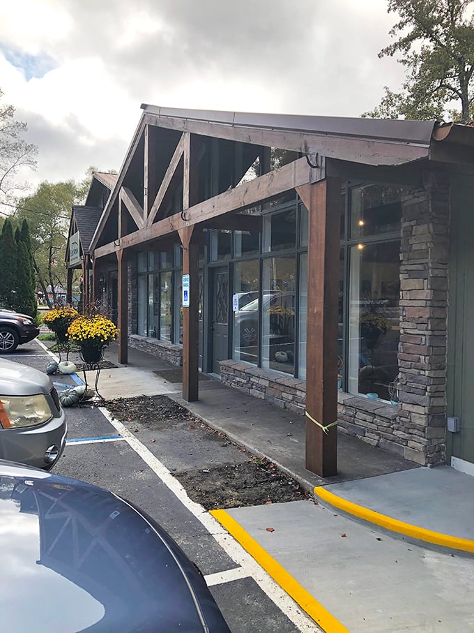 Rustic timber and stone storefronts invite you to slow down and browse awhile. In Mentone, even the architecture seems to whisper, "What's your hurry? The mountain isn't going anywhere."