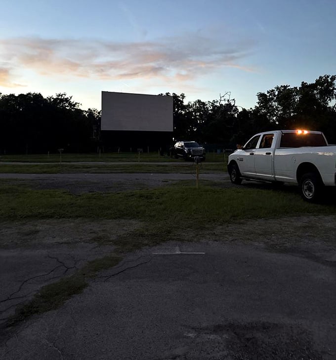 As twilight settles over Dade City, the Joy-Lan's towering screen stands sentinel against the darkening sky, promising an evening of cinematic escape.
